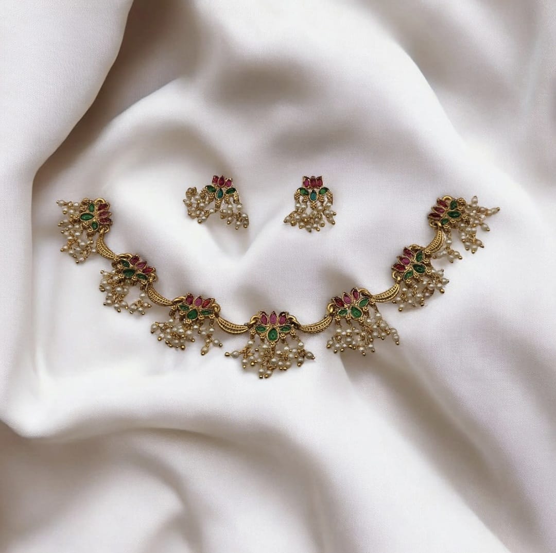 Meenakshi Lotus Set – Merari Jewellery